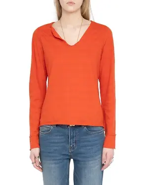 Zadig&Voltaire Tuni Henley Tee - Spice