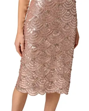 Aidan Mattox Beaded Midi Dress