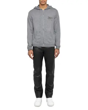 Zadig&Voltaire Double Cuff Logo Hoodie - Gris Chine