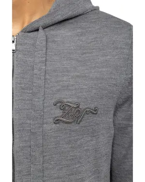 Zadig&Voltaire Double Cuff Logo Hoodie - Gris Chine