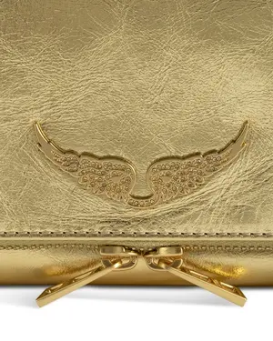 Zadig&Voltaire Rock Vintage Metallic Shoulder Bag - Gold