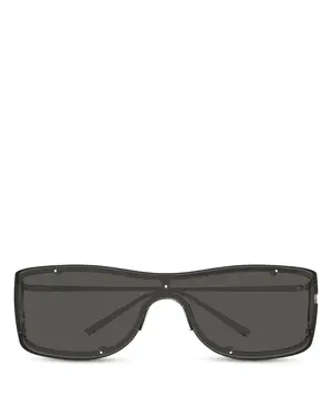 Saint Laurent Mask Sunglasses, 99mm - Silver