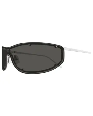 Saint Laurent Mask Sunglasses, 99mm - Silver