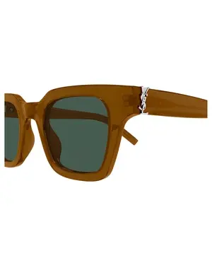 Saint Laurent Rectangular Sunglasses, 47mm - Brown