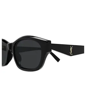 Saint Laurent Rectangular Sunglasses, 53mm - Black