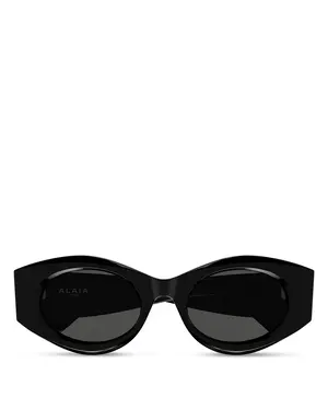 Alaïa Oval Sunglasses, 52mm - Black