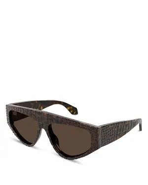 Alaïa Geometric Sunglasses, 58mm - Havana