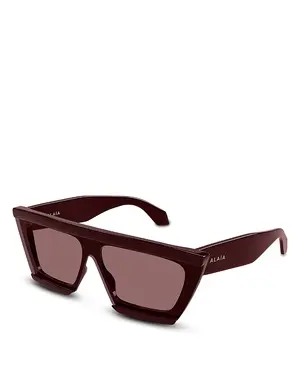 Alaïa Geometric Sunglasses, 99mm - Red