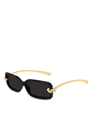 Bottega Veneta Rectangular Sunglasses, 56mm Black