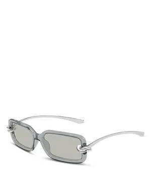 Bottega Veneta Rectangular Sunglasses, 56mm Gray