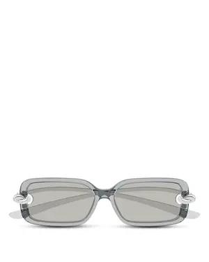 Bottega Veneta Rectangular Sunglasses, 56mm - Gray