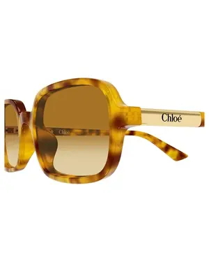 Chloé Rectangular Sunglasses, 53mm - Havana/brown