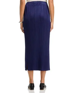 Issey Miyake Pleated Midi Skirt - Navy