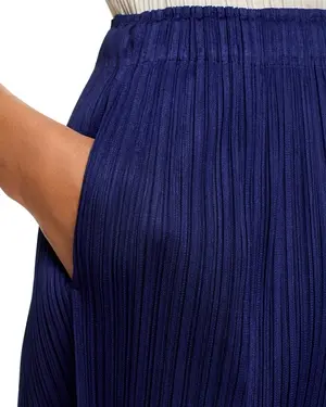 Issey Miyake Pleated Midi Skirt - Navy