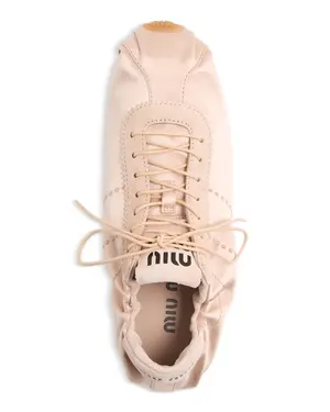 Miu Miu Plume Satin Sneakers - Cipria