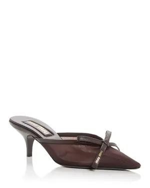 Miu Miu Bow Mule Pumps - Moro