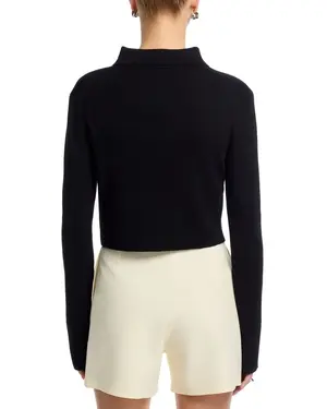 JIL SANDER Cropped Polo Cardigan
