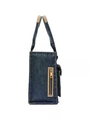 Marc Jacobs The Denim Suede-pocket Tote Bag - Blue