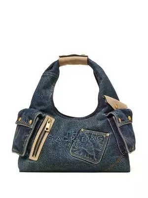 Marc Jacobs The Denim Suede-detail Pocket Tote Bag - Blue
