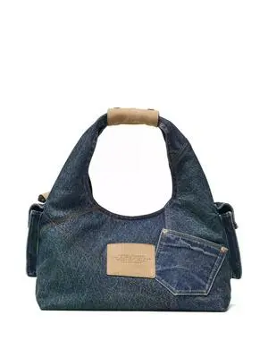 Marc Jacobs The Denim Suede-detail Pocket Tote Bag - Blue