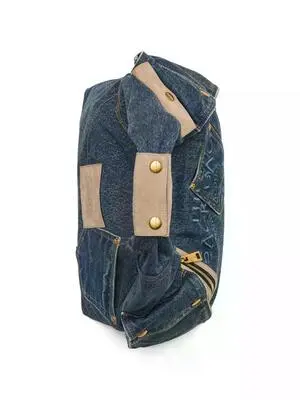 Marc Jacobs The Denim Suede-detail Pocket Tote Bag - Blue