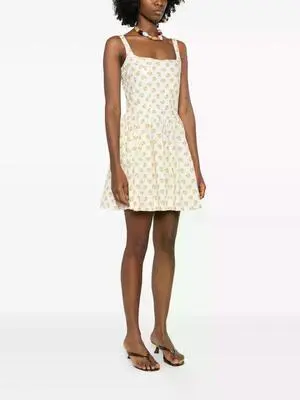 Maje Floral Print Mini Dress - Neutrals