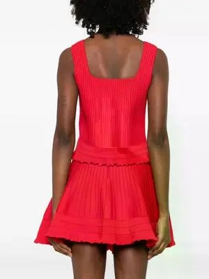 Maje Ruffled Ribbed Knit Top