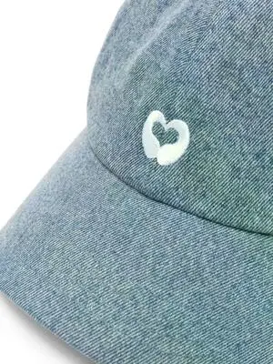 Maje Heart Embroidered Cotton Denim Cap