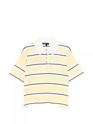 Maje Striped Polo Shirt - Yellow