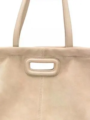 Maje Cutout Leather Shoulder Bag - Neutrals
