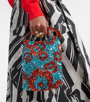 Dries Van Noten Sequined Top-handle Bag - Multicoloured