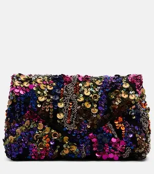 Dries Van Noten Envelope Sequined Clutch