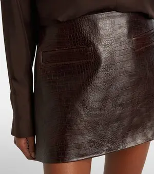 THE FRANKIE SHOP Croc-effect Leather Miniskirt