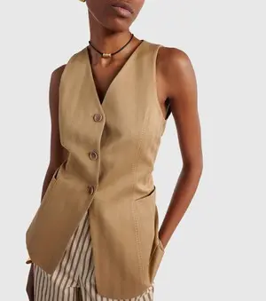 Max Mara Falla Cotton Vest - Beige