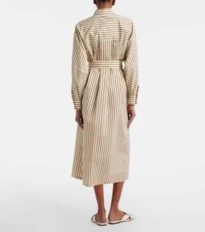 Max Mara Lord Striped Belted Shirt Dress