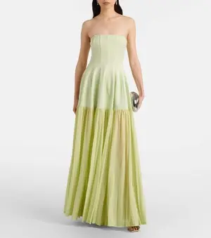 Simkhai Sandrine Gathered Jersey Bustier Gown
