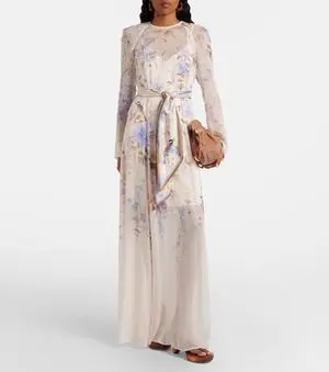 Zimmermann Luna Belted Floral Maxi Dress