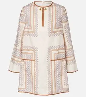 Zimmermann Printed Linen Minidress - Beige