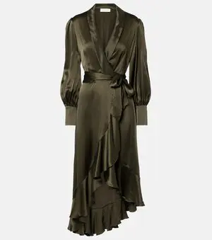 Zimmermann Silk Wrap Dress - Green