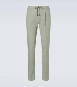 SLOWEAR Linen, Wool And Silk Tapered Trousers