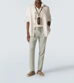 SLOWEAR Linen, Wool And Silk Tapered Trousers