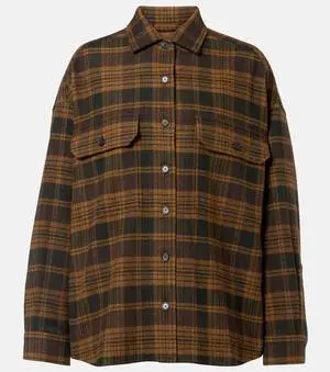 Loro Piana Darby Checked Wool And Cashmere Overshirt - Orange