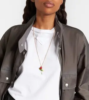Prada Logo Pendant Necklace - Gold