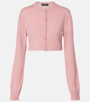 Dolce & Gabbana Embellished Cashmere-blend Cardigan - Pink