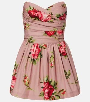 Dolce & Gabbana Floral Strapless Mini Dress - Multicoloured