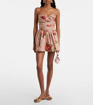 Dolce & Gabbana Floral Strapless Mini Dress