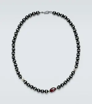 Ileana Makri Sterling Silver Beaded Necklace With Gemstones - Black