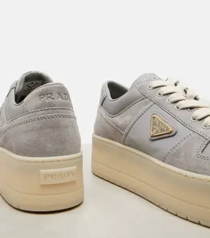 Prada Downtown Re-nylon Platform Sneakers - Grey