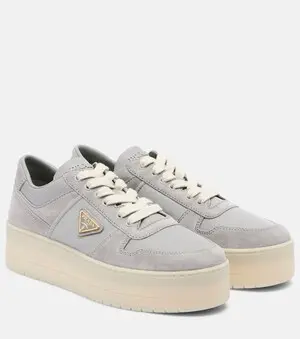Prada Downtown Re-nylon Platform Sneakers - Grey