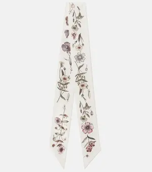 Loro Piana Floral Silk Scarf - White